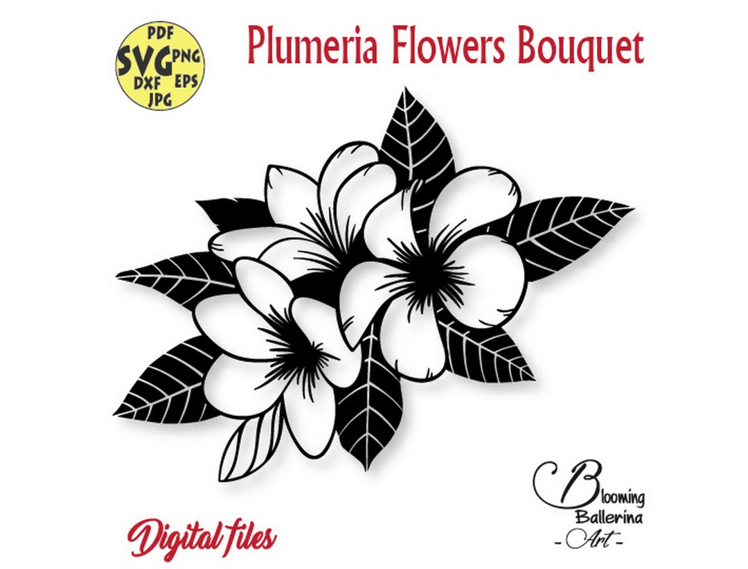 Plumeria Flower Bouquet Svg File, Plumeria Svg, Floral Svg, Plumeria ...
