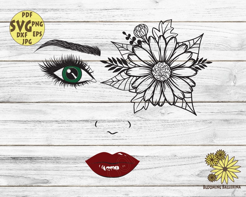 Floral Eye Svg Floral Svg Eye Svg Lips Svg Lip Face - Etsy