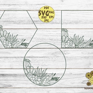 Cactus Frames Svg, Suculent Frame Svg, Bundle Cactus Svg, Monogram ...