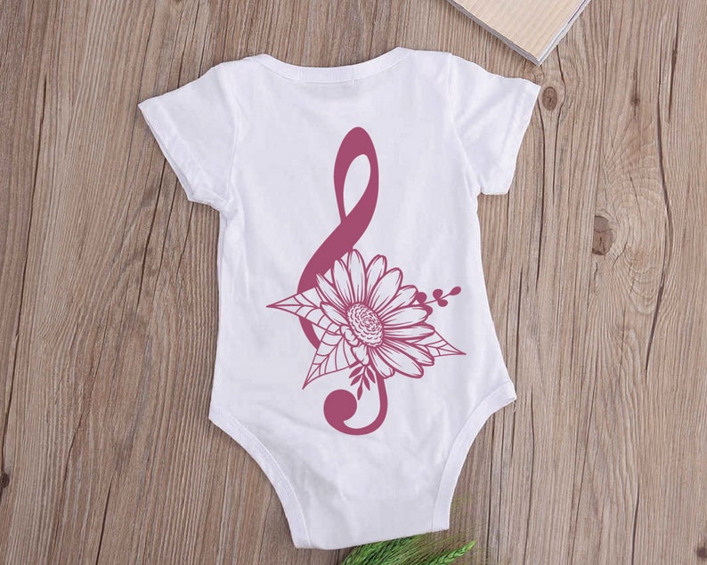 Music Svg, Sol Key Svg, Floral Svg, Daisy Svg, Musical Notes Clipart ...