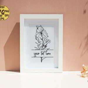 Monogram Iris Flower Bouquet Svg, February Birth Flower Svg, Floral ...
