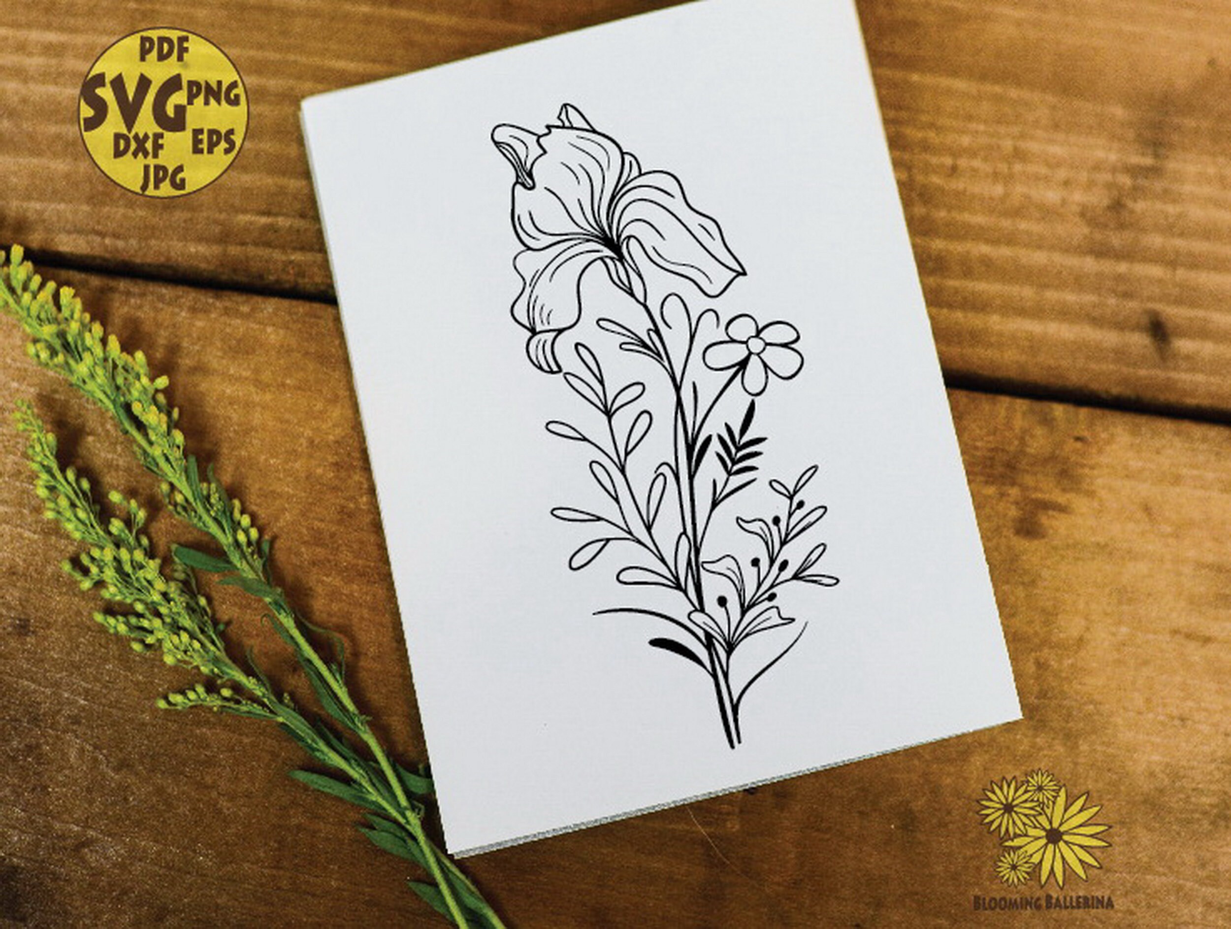 Iris Birth Flower Bouquet Svg File, February Birth Flower Svg, Aquarius ...