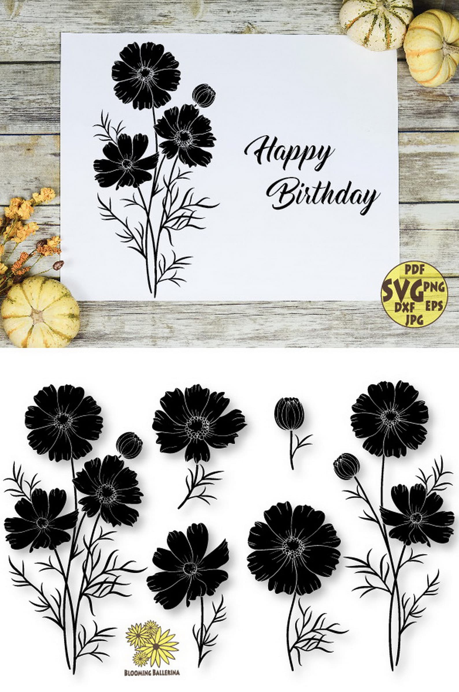 October Birth Month Flower Svgcosmos Flower Wedding Svg File | Etsy