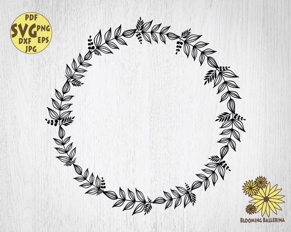 Wreath SVG Leaves Round Frame SVG File Laurel Leaves Wreath - Etsy