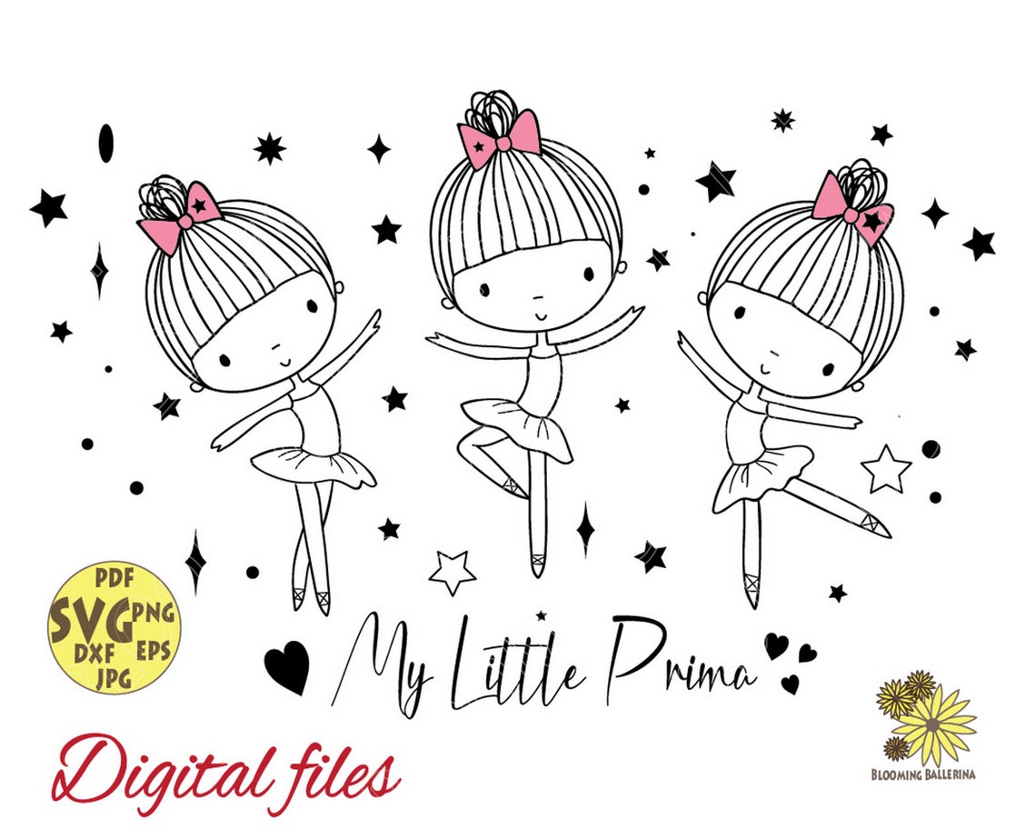 3 Little Ballerinas Dancing Svg File, Ballerina Svg, Baby Girl Svg, My ...