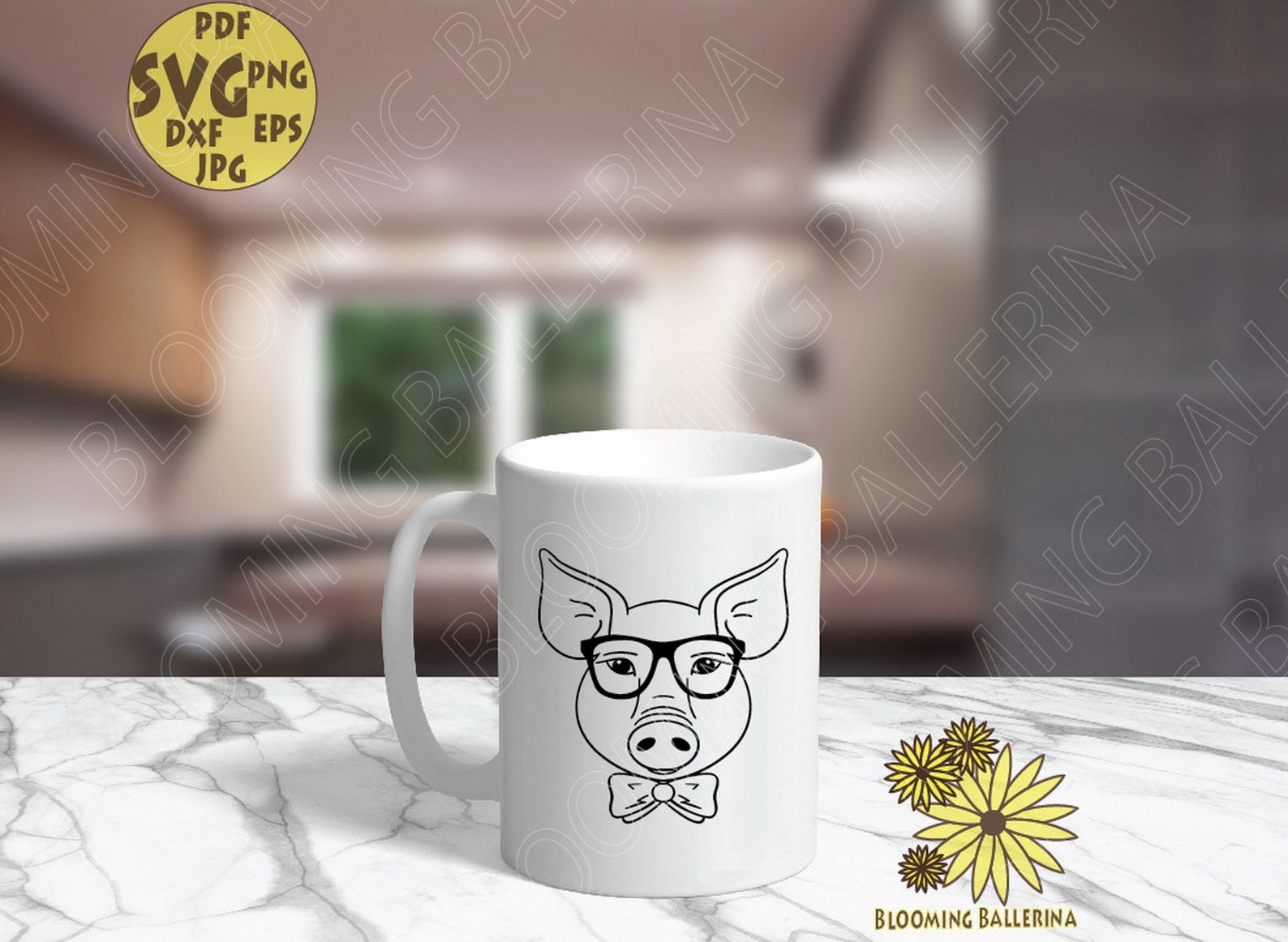 Pig Svg Pig With Glasses Svg Pig With Bowtie Svg Farm Svg - Etsy