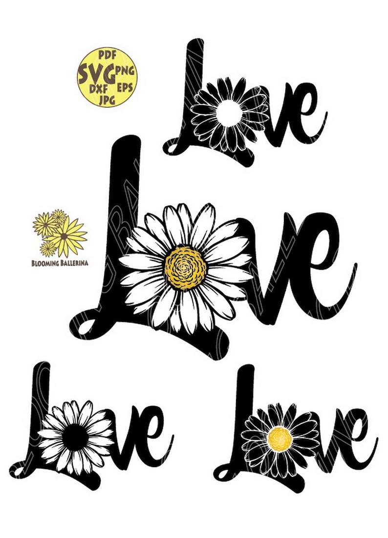 Daisy Love Word Svg Daisy Svg Love Word Svg Daisy Flower - Etsy