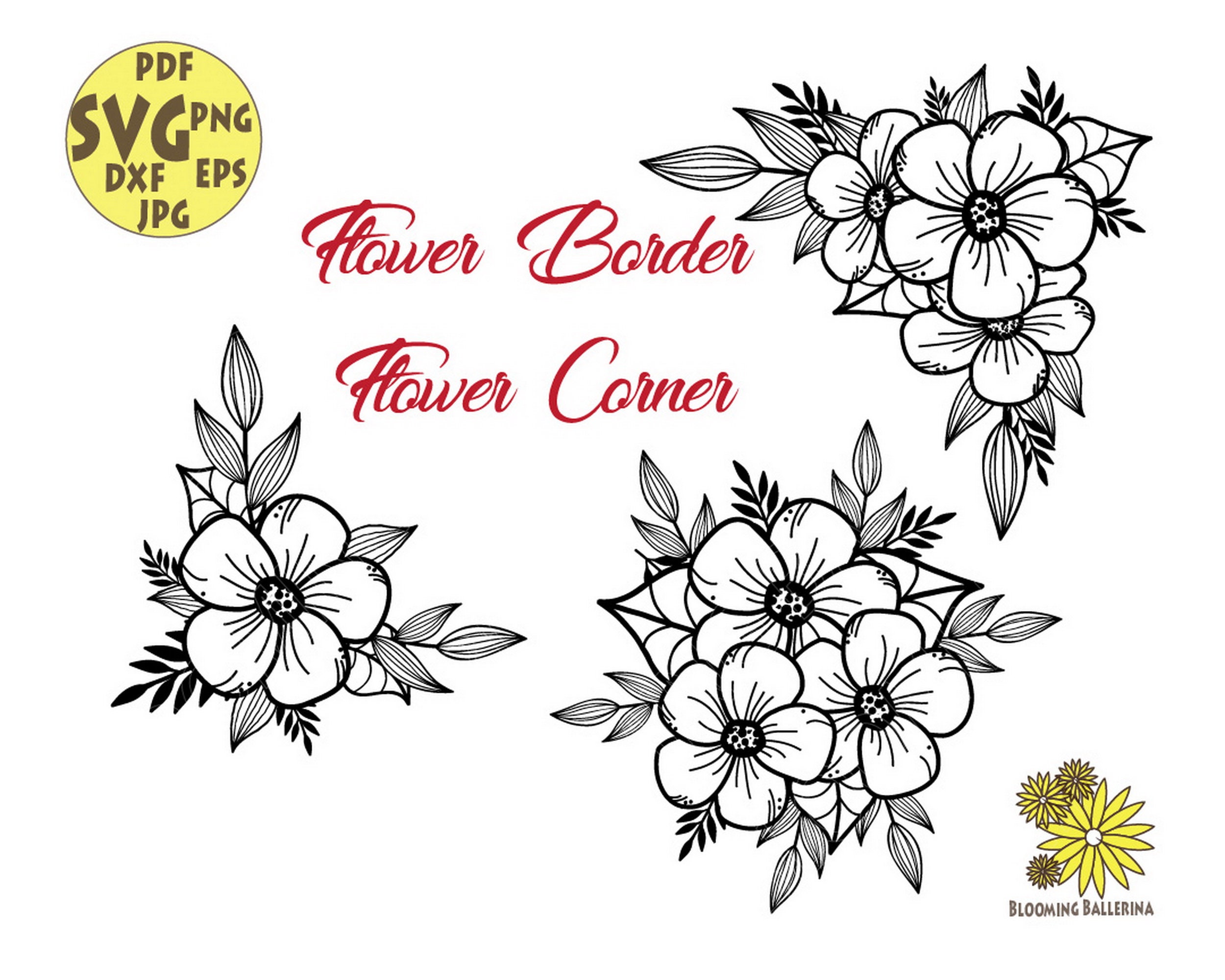 Ramo de flores Svg Paquete de flores SVG Floral svg Flores | Etsy