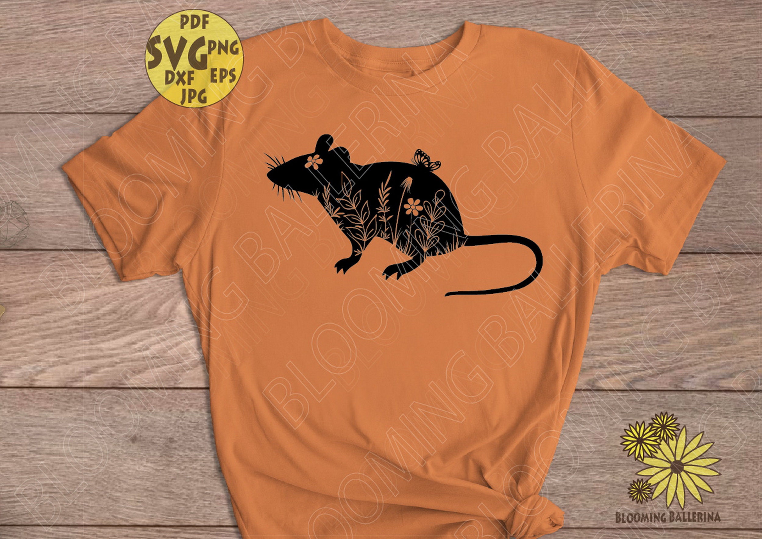 Rat With Plants and Leaves Svg File Botanical Rat With - Etsy