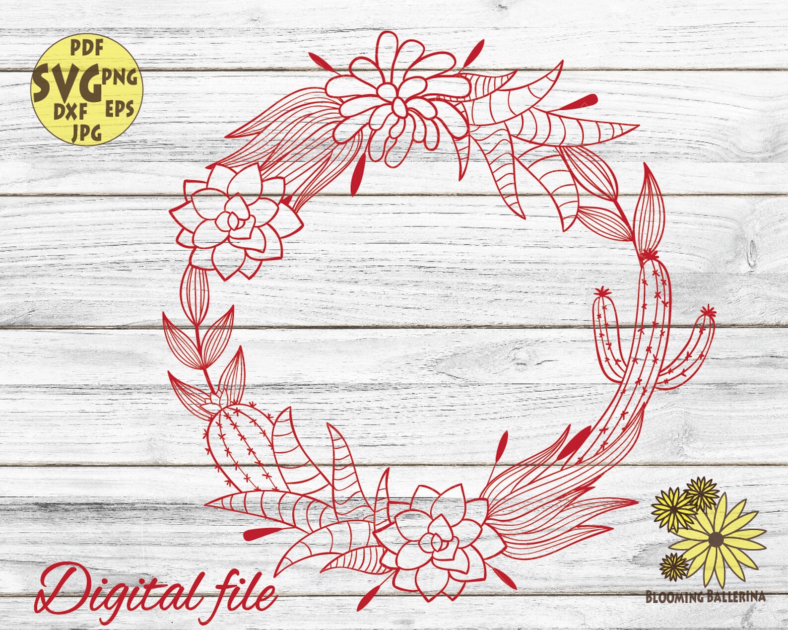 Cactus Frames Svg Suculent Frame Svg Round Frame Svg - Etsy