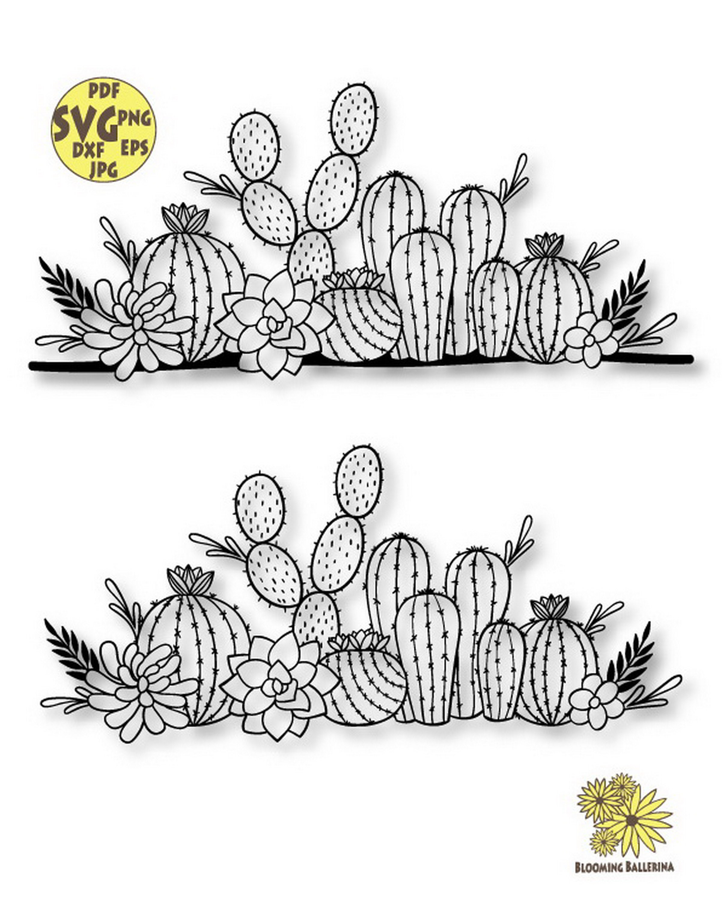 Cactus Scene Svg Cactus Border Svg Desert Cactus Svgcactus - Etsy Australia