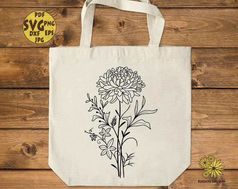 Chrysanthemum Svg November Birth Flower Svg Floral Zodiac - Etsy