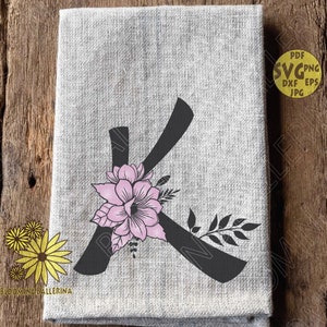 Floral A to Z Alphabet With Magnolias and Leaves Svg File, Flower 0 to ...