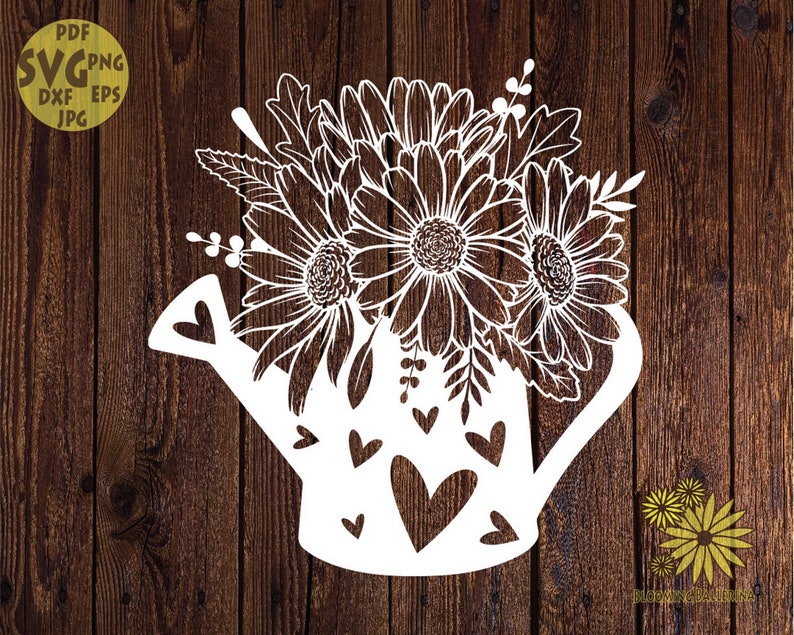 Watering Can Svg, Water Svg, Garden Svg, Floral Svg, Daisy Svg ...