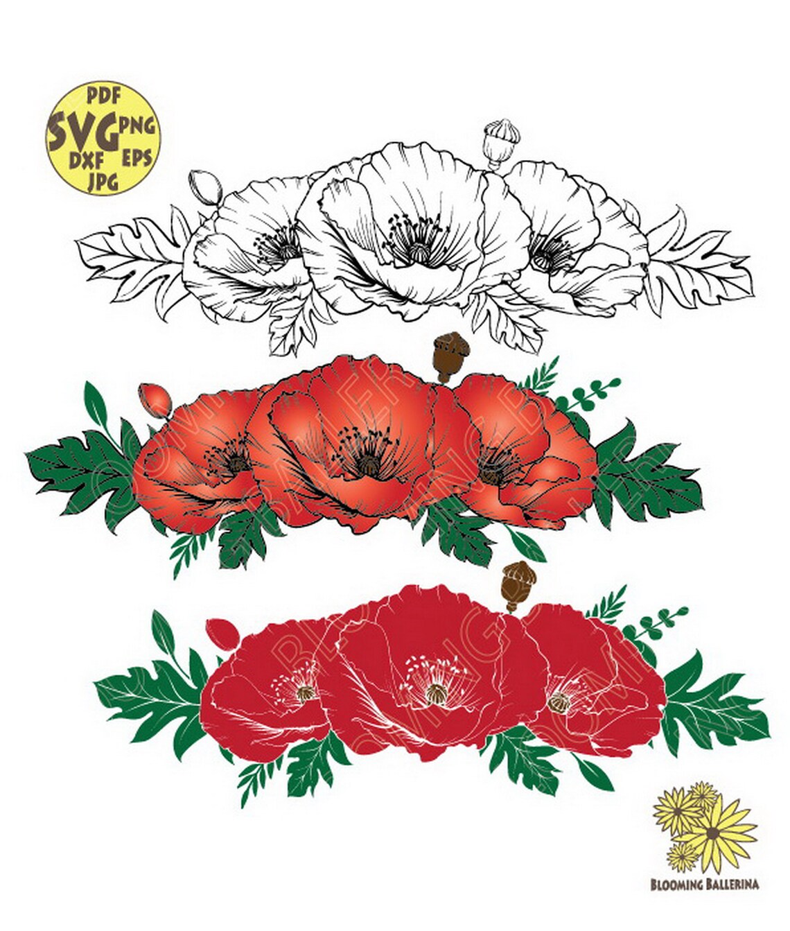 Poppy Flower Svg File Poppies Bundle Svg Poppy Decor Svg - Etsy Canada