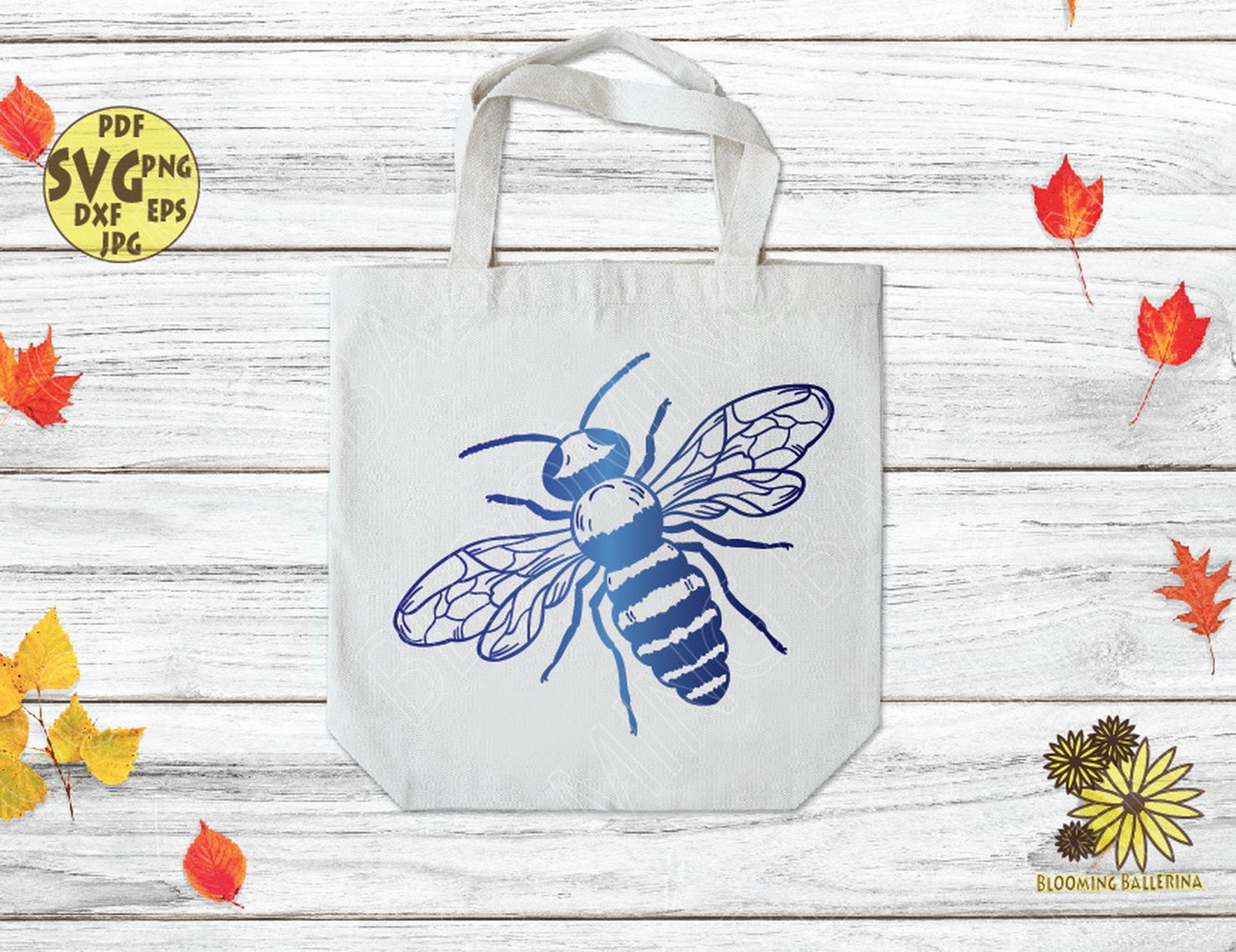 Flower Bee With Daisy Buds and Leaves Svg File Bundle Bees | Etsy