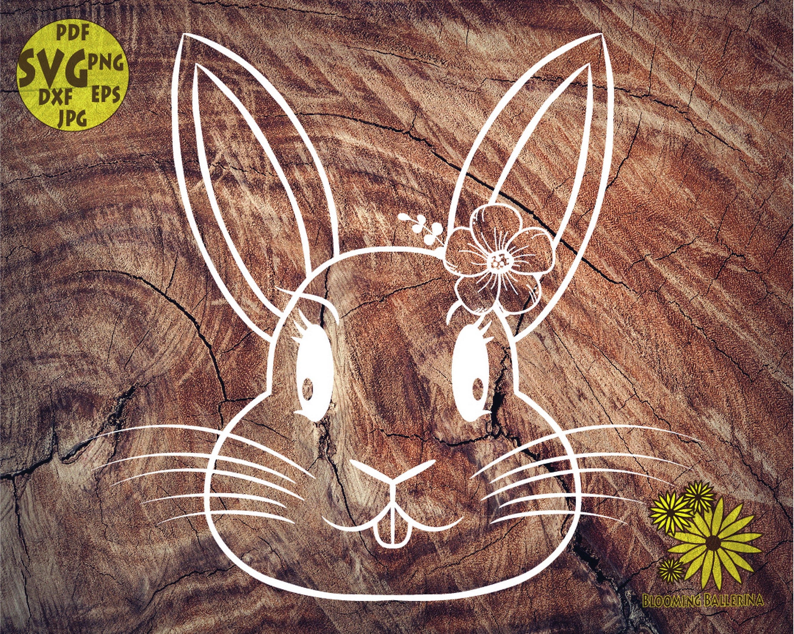 Flower Bunnies Svg Bunny Vector Floral Rabbit Svg Spring | Etsy