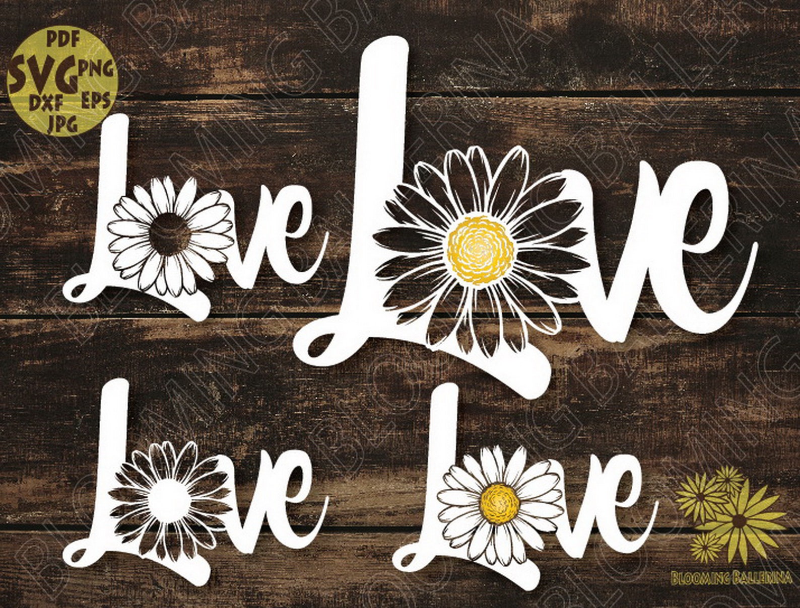 Daisy Love Word Svg Daisy Svg Love Word Svg Daisy Flower - Etsy