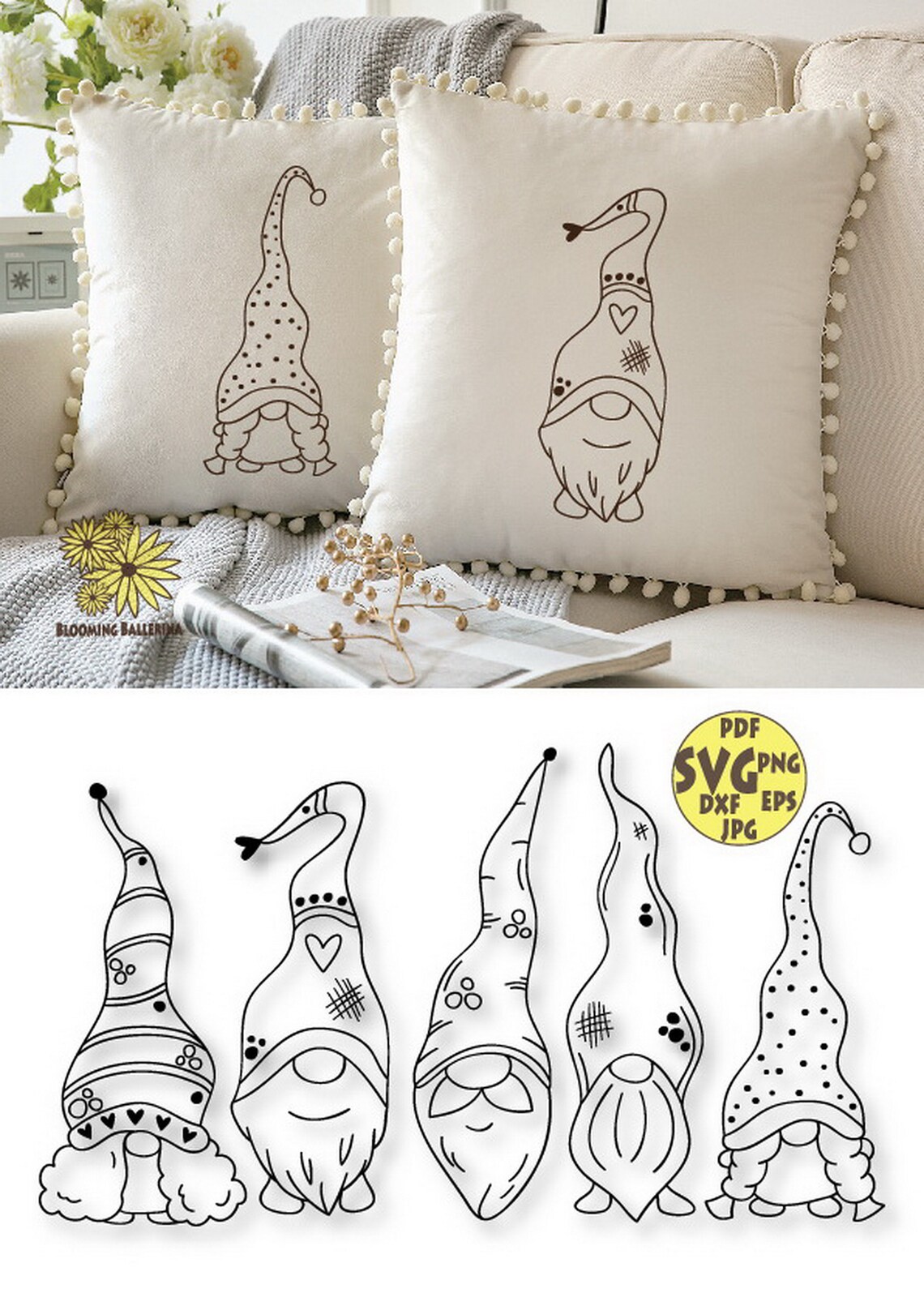 Bundle Gnomes Svg File Gnome SVG Cute Garden Gnome SVG - Etsy