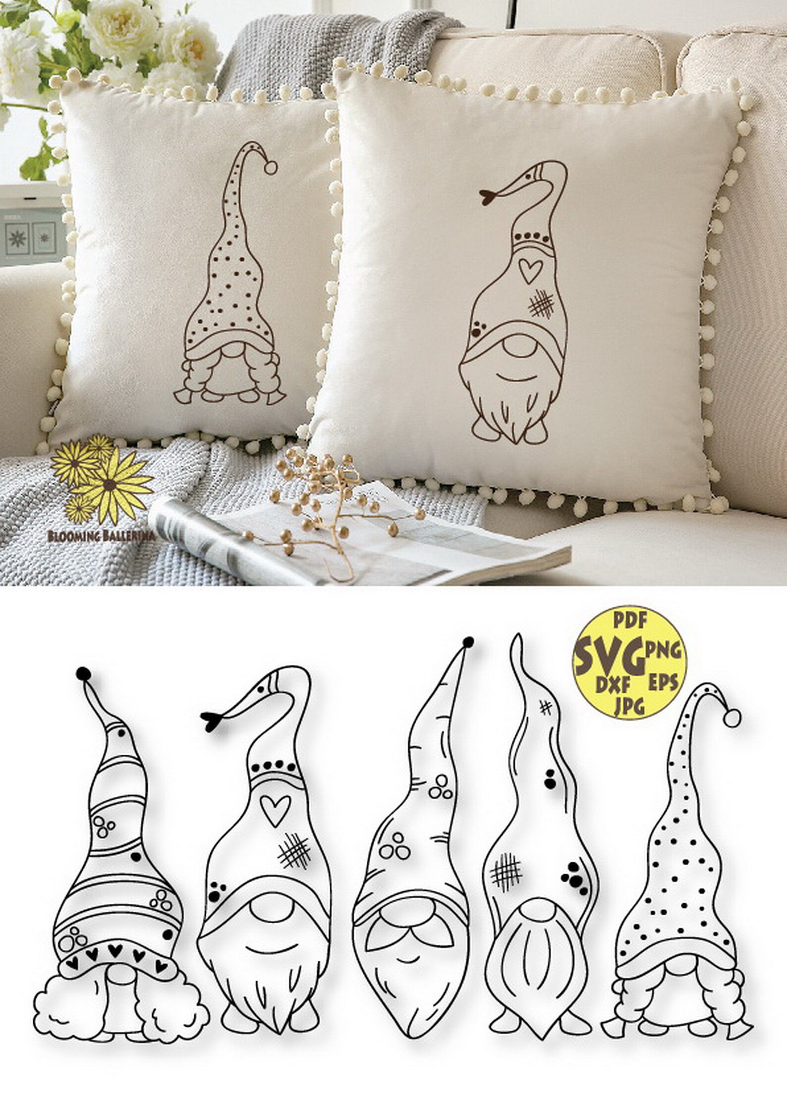 Bundle Gnomes Svg File Gnome SVG Cute Garden Gnome SVG - Etsy