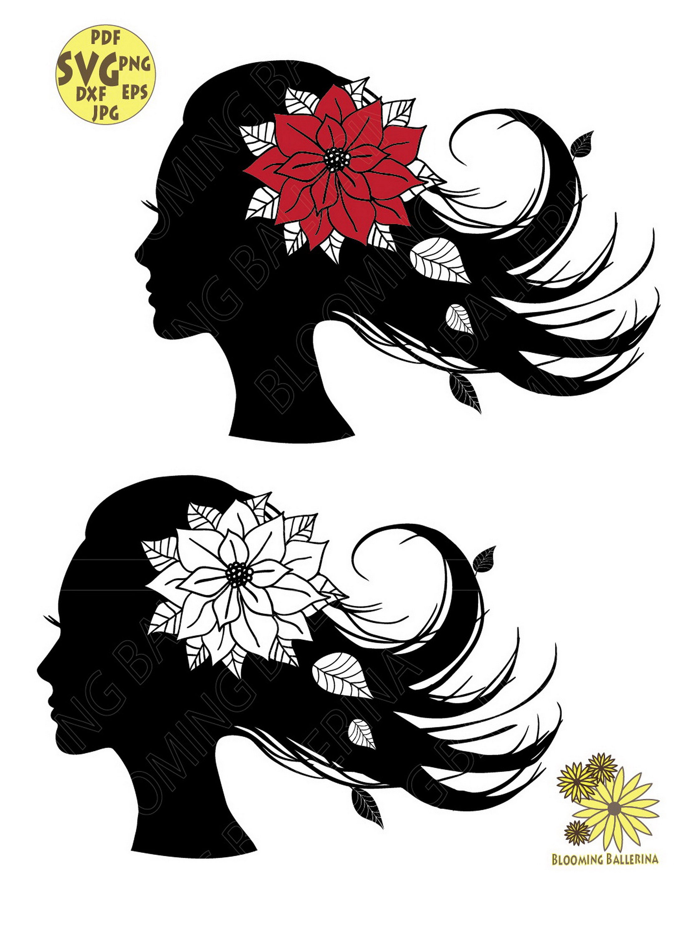 Woman Hair Svg Floral Svg Hair Svg Beauty Svg Woman | Etsy Hong Kong
