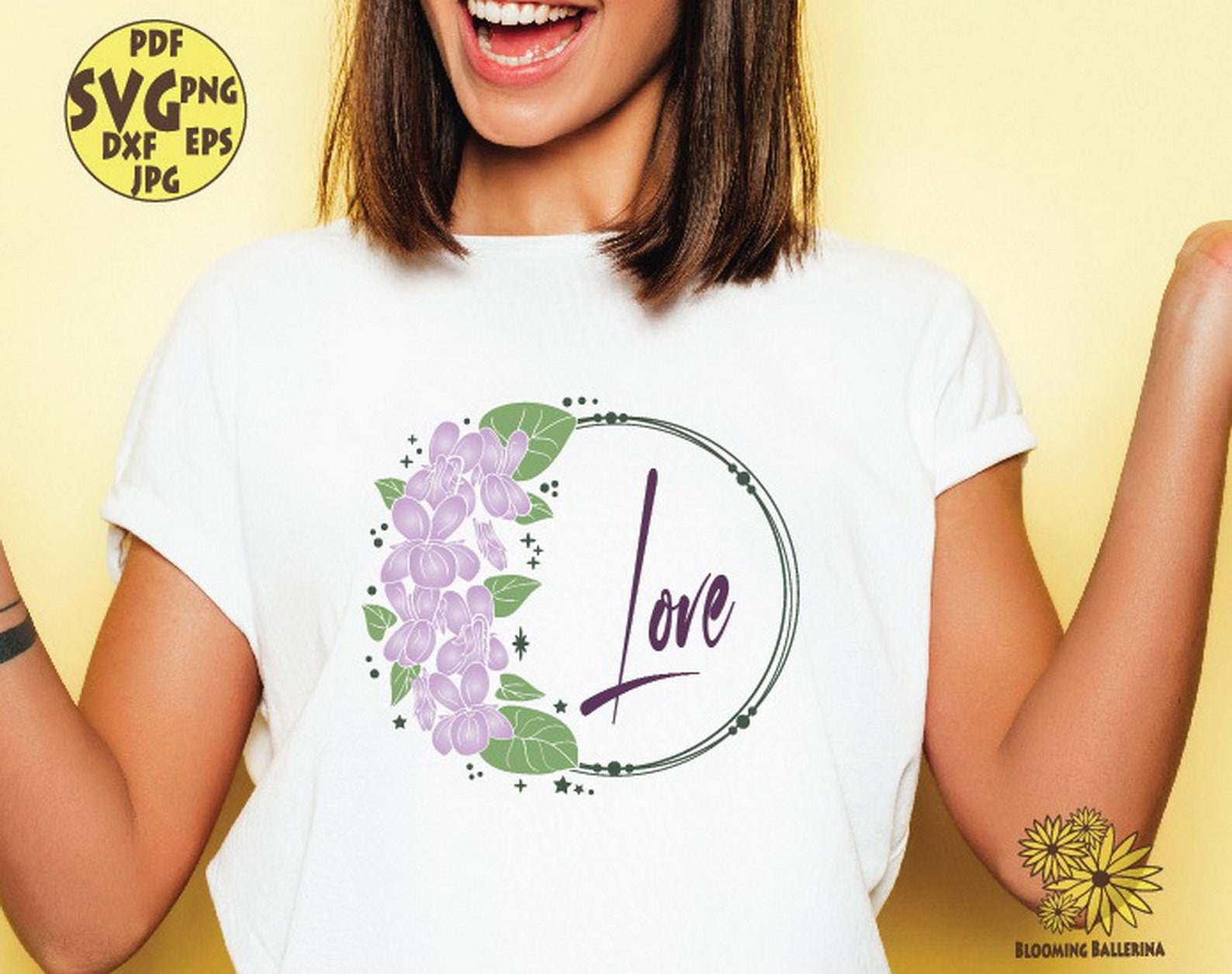 Violets Frame Digital Files, Viola Svg, Flower Wreath Svg, Floral Frame ...