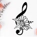 Music Svg Sol Key Svg Floral Svg Daisy Svg Musical Notes - Etsy