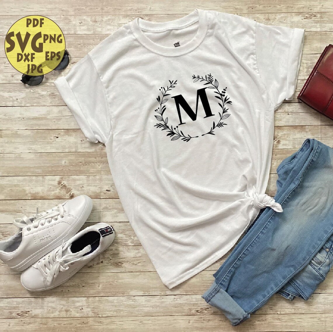 Laurel Alphabet Svg, A to Z Alphabet Laurel Leaf With Initial Monogram ...