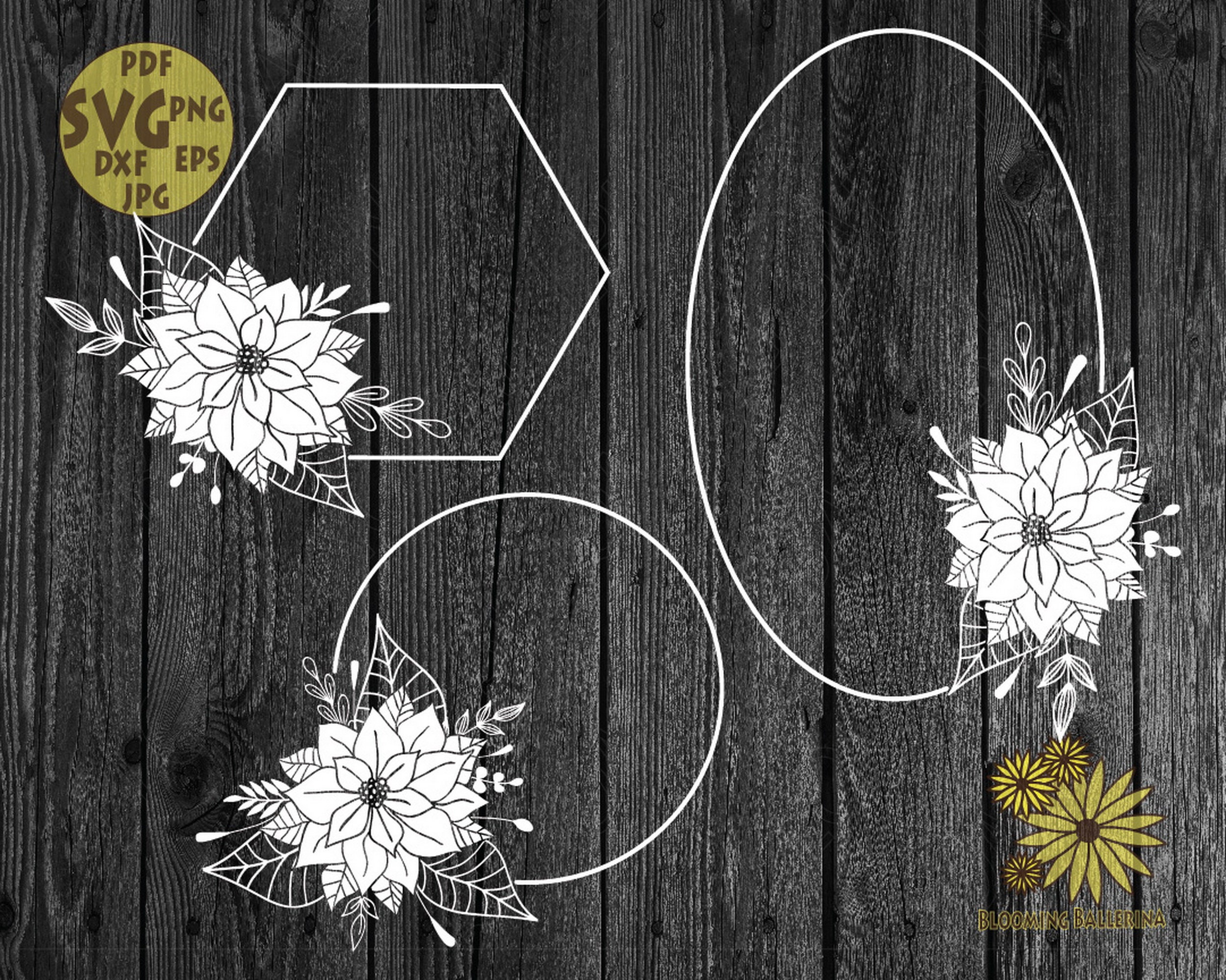 Floral Svg Flower svg bundle Poinsettia svg Poinsettia | Etsy