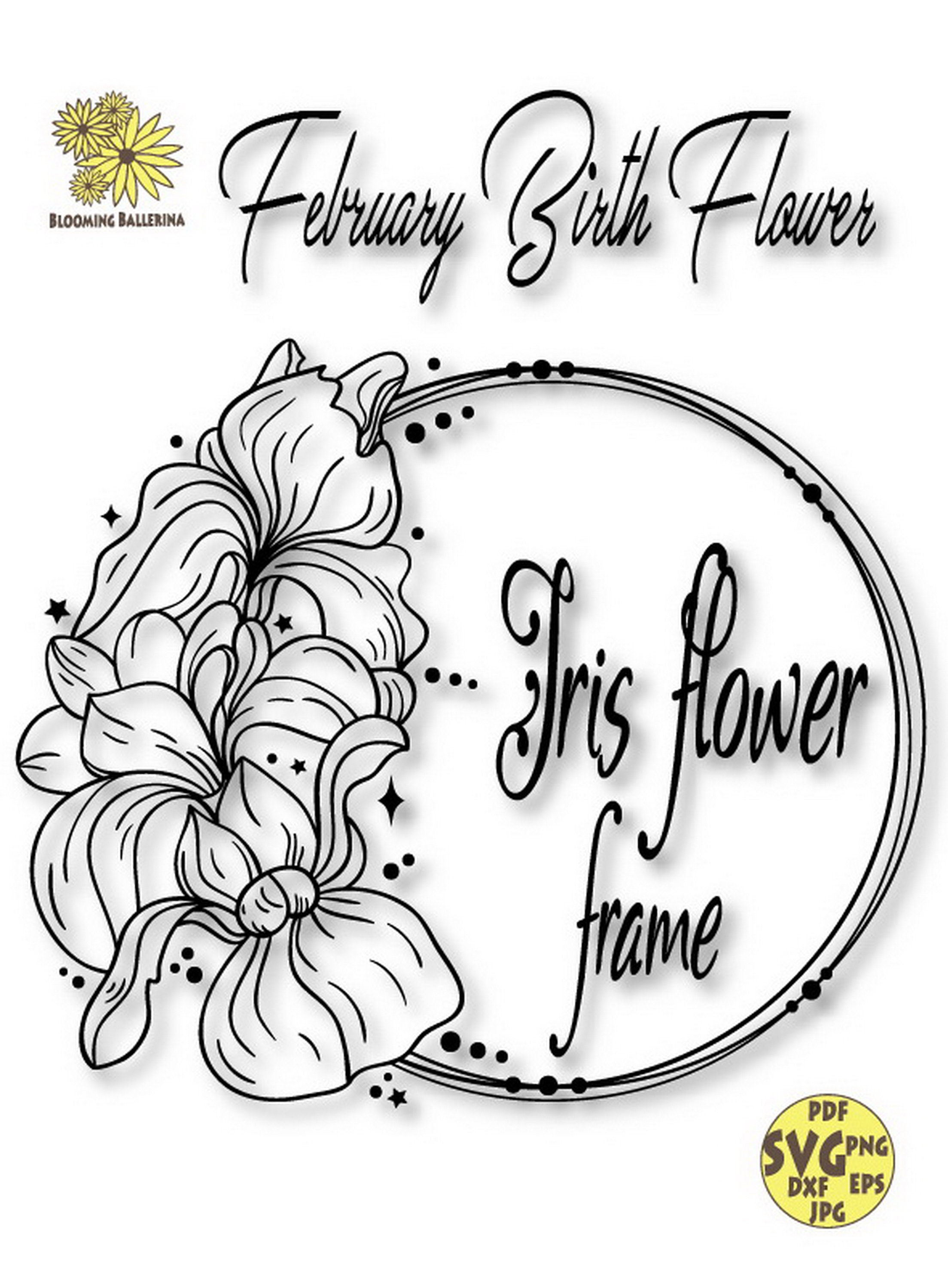 Flower Frame Svg Floral Frame Svg Iris Frame Svg Iris Svg - Etsy