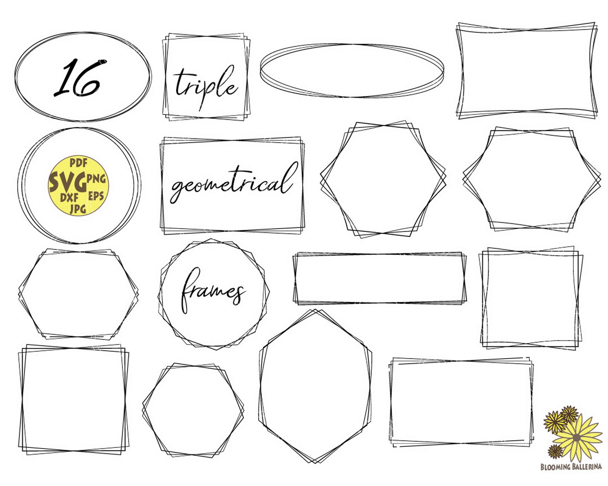 16 Frames Svg Bundle Circle and Round Frame Svg Rectangular | Etsy