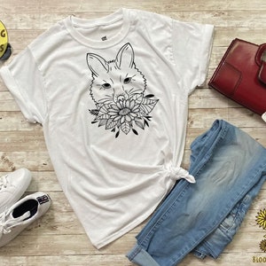 Flower Fox Svg, Floral Fox Svg, Fox Clipart, Woodland Animals Svg ...