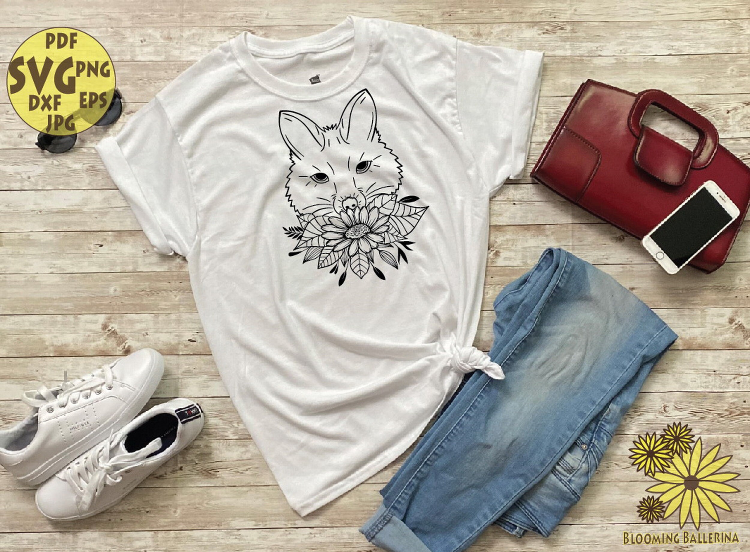 Flower Fox Svg Floral Fox Svg Fox Clipart Woodland Animals | Etsy