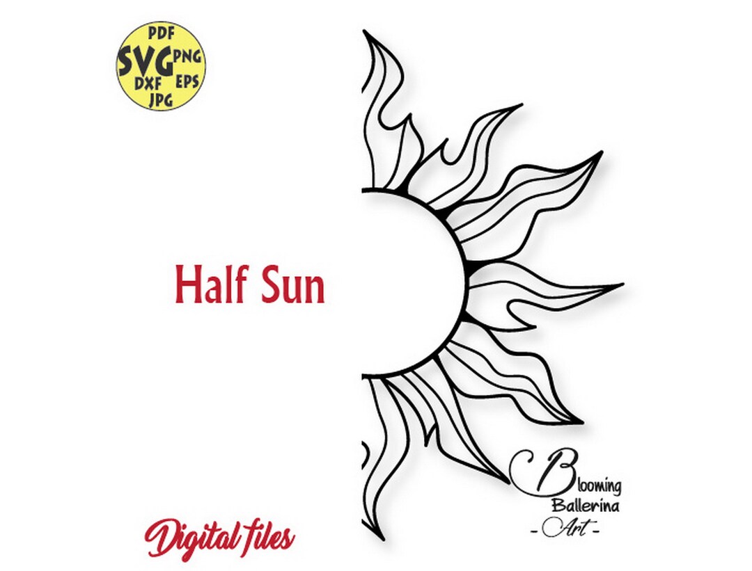 Half Sun Svg, Sun Svg, Sun Rays Svg, Summertime Svg, Summer Svg, Sun ...