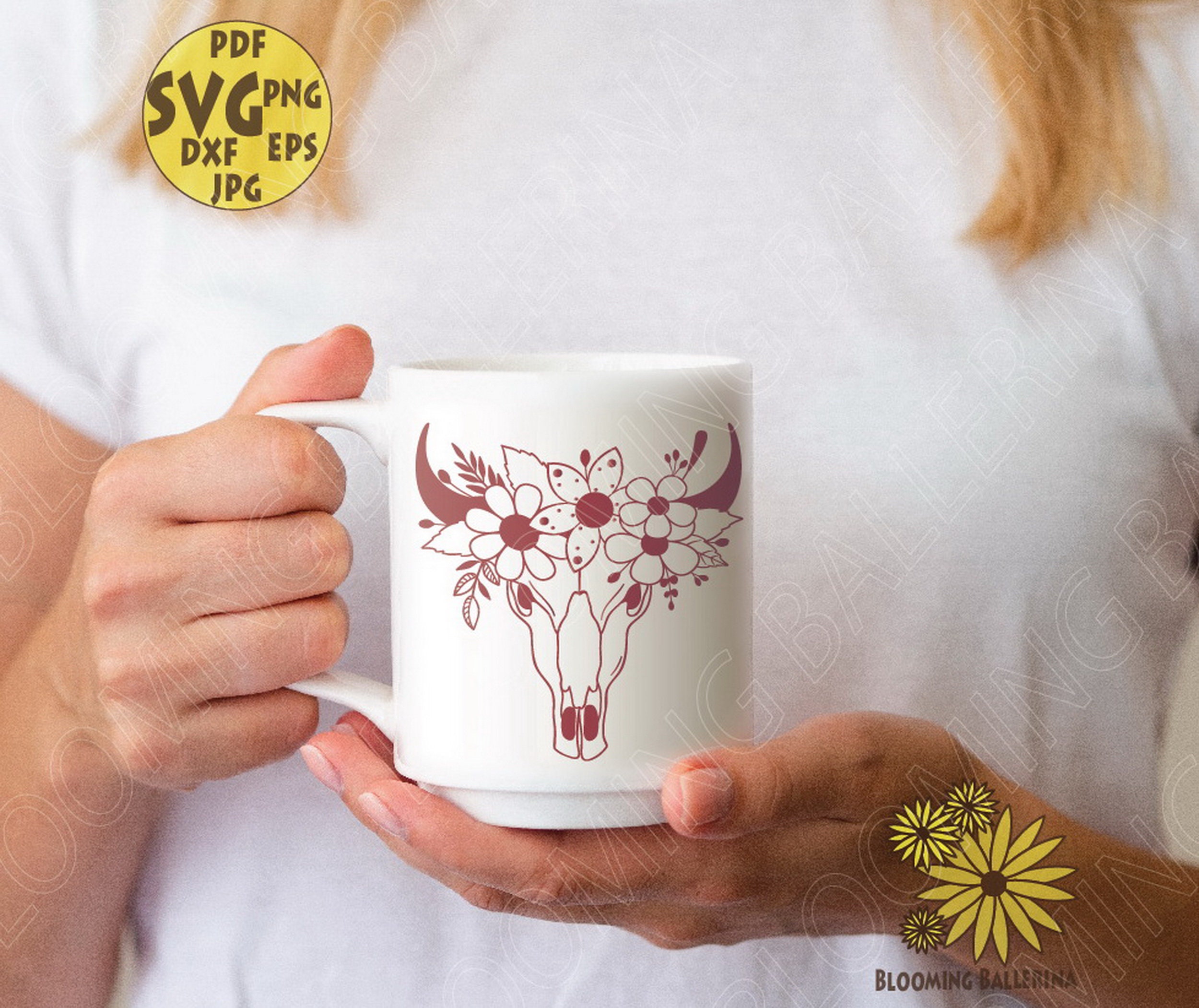 Flower Cow Skull Svg File Cow Skull Boho Svg Skull Svg - Etsy