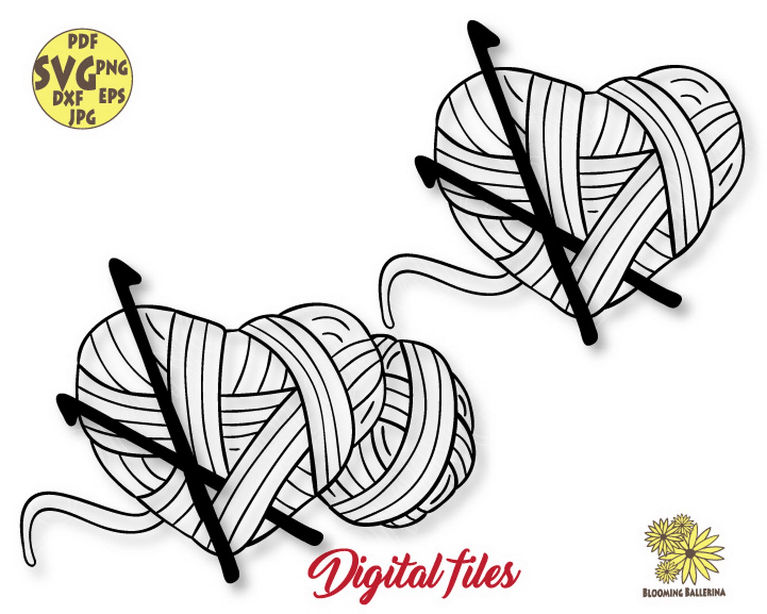 Crochet Yarn Svg Crochet Hooks Svg Crochet Yarns Png Heart - Etsy