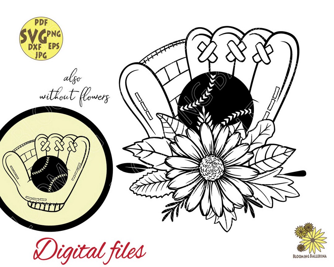 Baseball Svg, Floral Baseball Svg, Baseball Mom Svg, Baseball Cut File ...