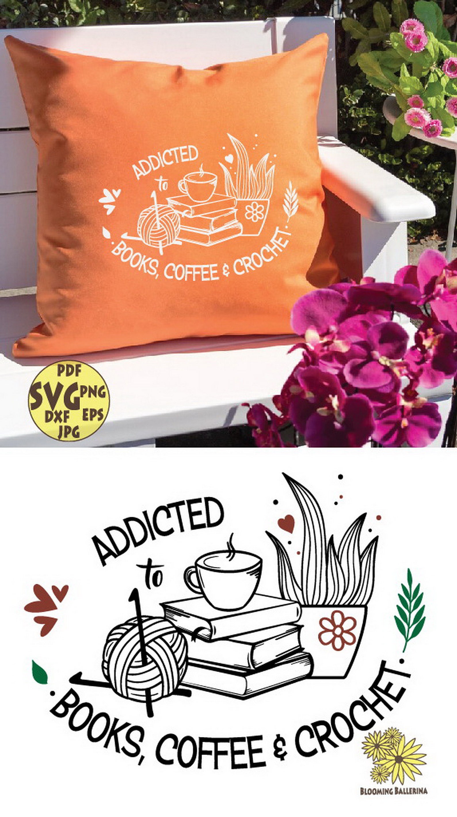 Coffee Svg Books Svg Crochet Svg Addicted to Svg Cactus - Etsy