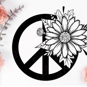 Peace Svg, Hippie Svg, Peace Sign Svg, Floral Svg, Peace Svg File ...