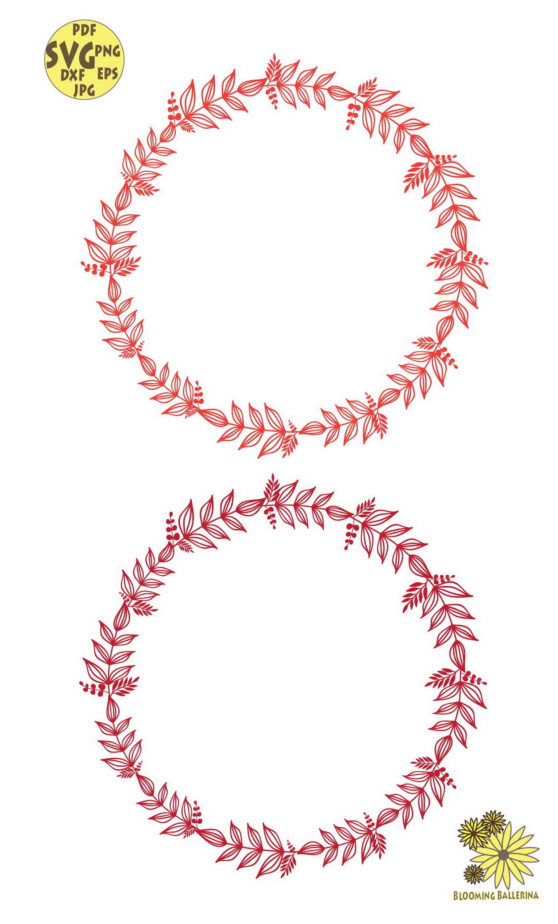 Wreath SVG Leaves Round Frame SVG File Laurel Leaves Wreath - Etsy