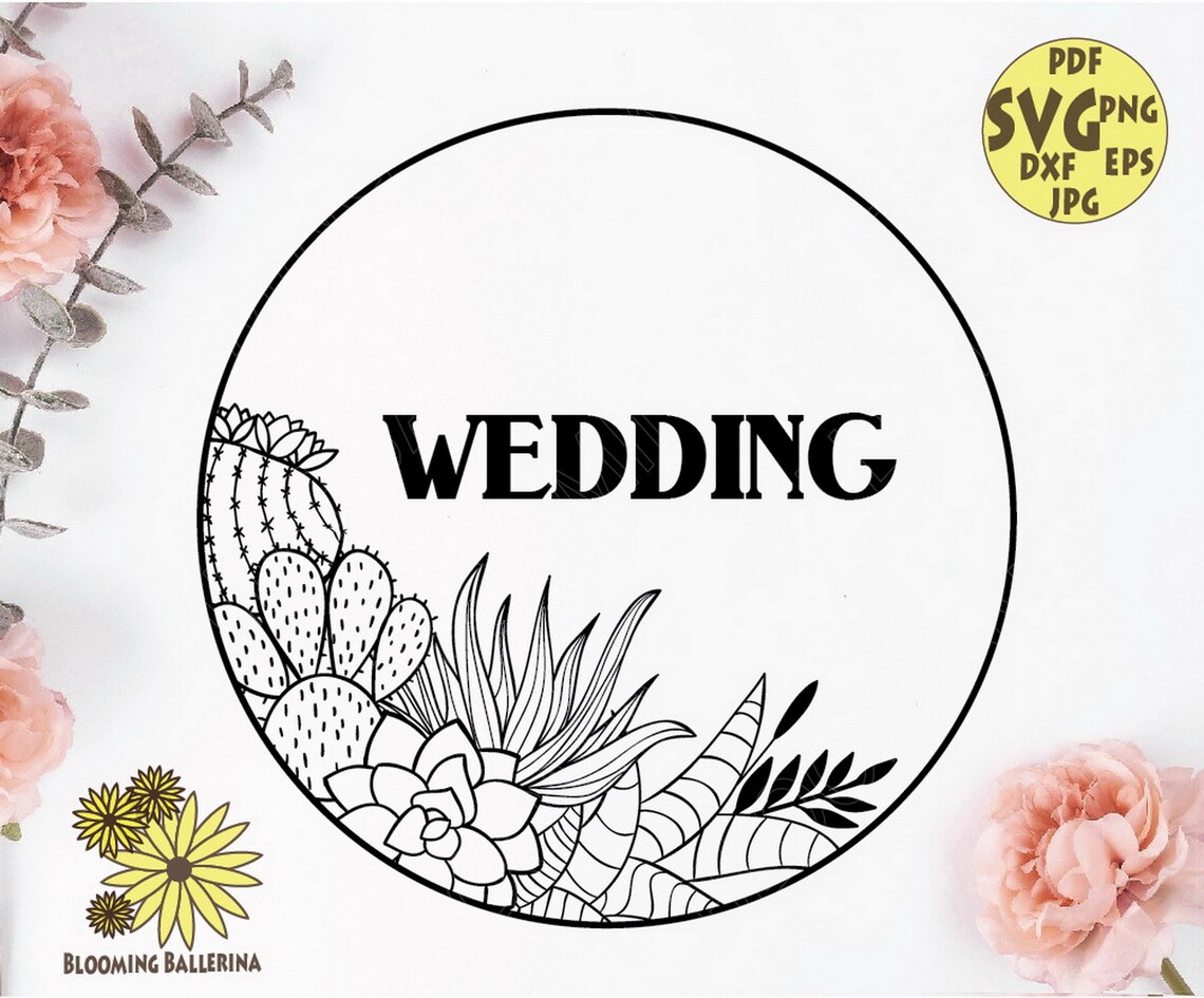 Cactus Frames Svg, Suculent Frame Svg, Bundle Cactus Svg, Monogram ...