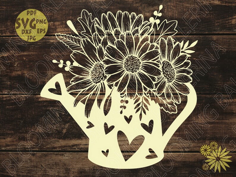Watering Can Svg, Water Svg, Garden Svg, Floral Svg, Daisy Svg ...