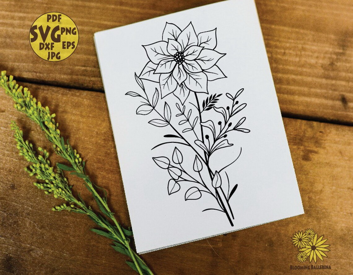 Poinsettia Flower Svg December Birth Flower Svg Birth - Etsy