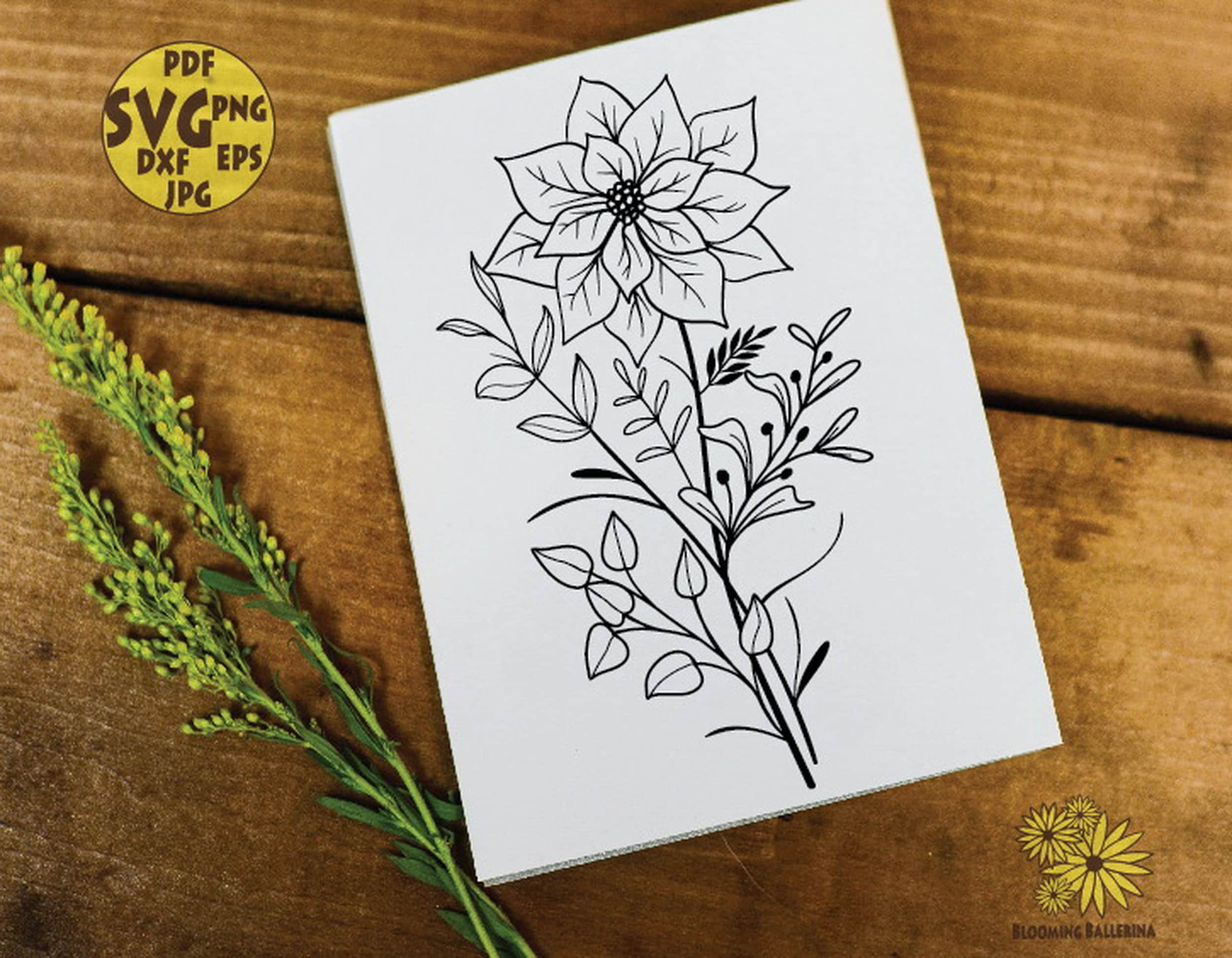 Poinsettia Flower Svg December Birth Flower Svg Birth - Etsy