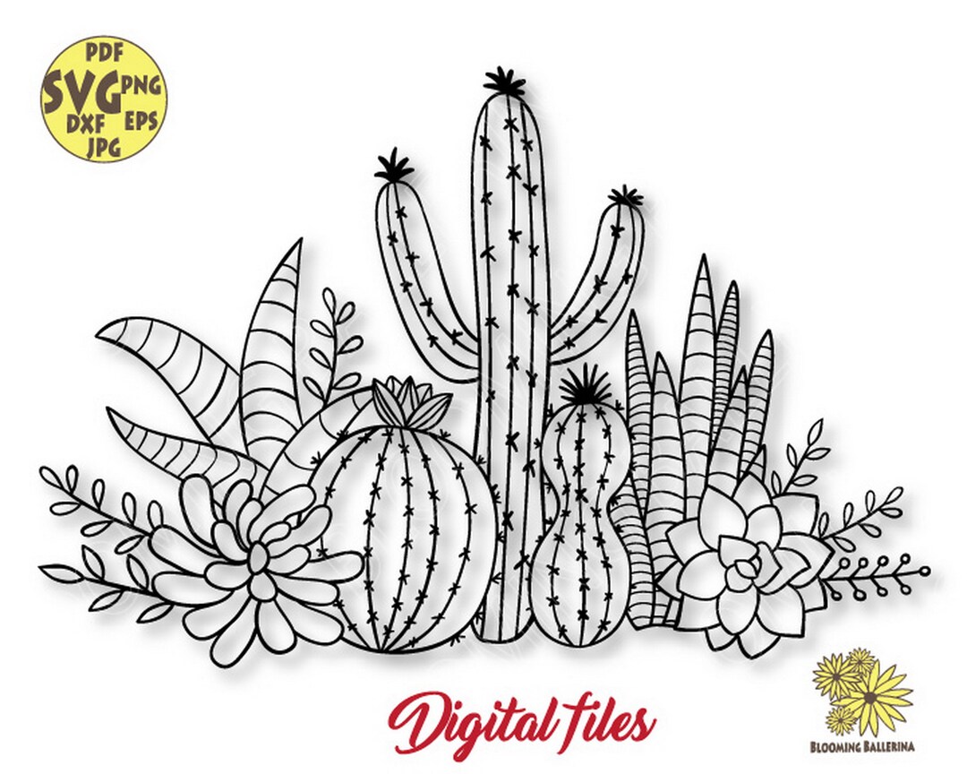 Cactus Svg, Cactus Flower Svg, Succulent Svg, Cactus Png, Succulent ...