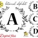 Laurel Alphabet Svg, A to Z Alphabet Laurel Leaf With Initial Monogram ...