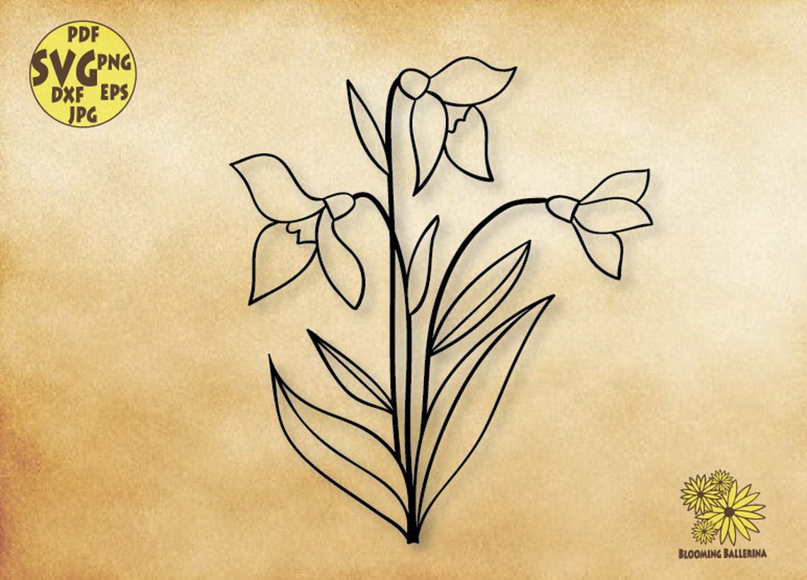 Snowdrops Bundle Svg File Snowdrop Wreath Svg January Birth - Etsy