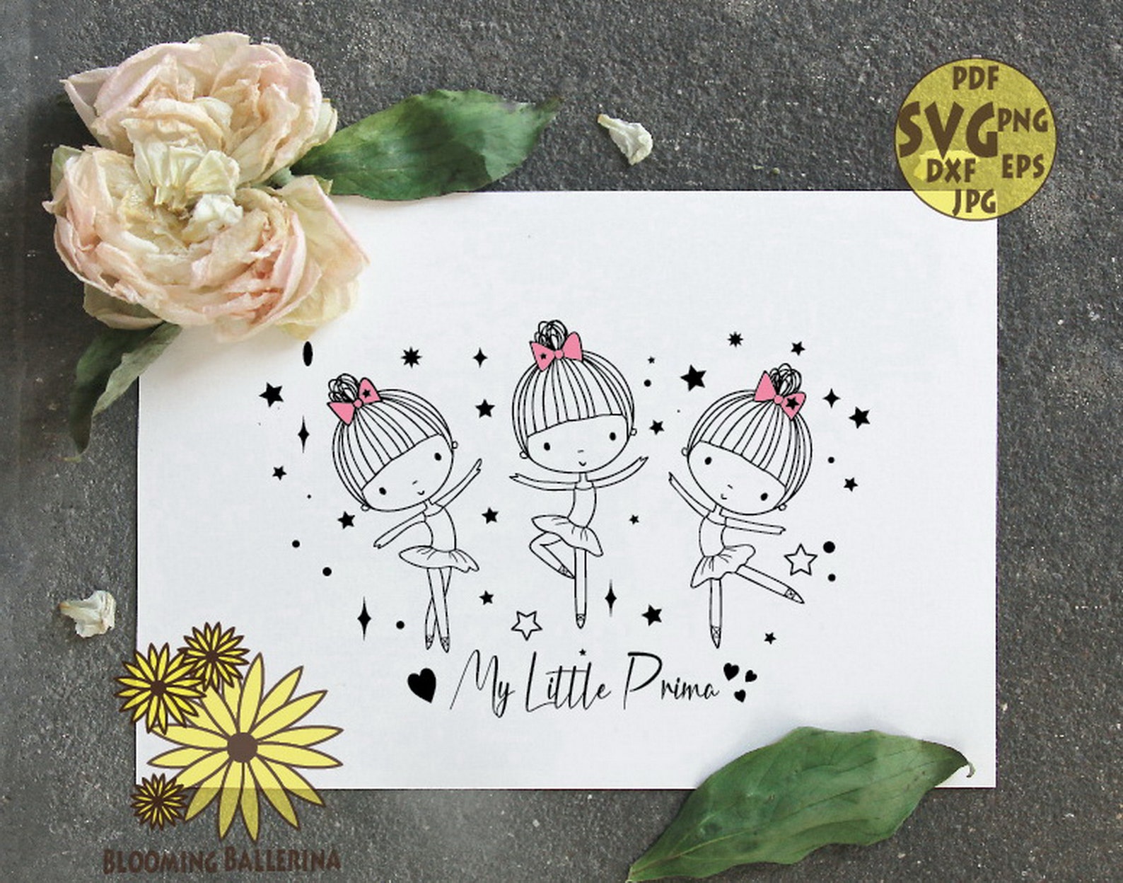 3 Little Ballerinas Dancing Svg File, Ballerina Svg, Baby Girl Svg, My ...