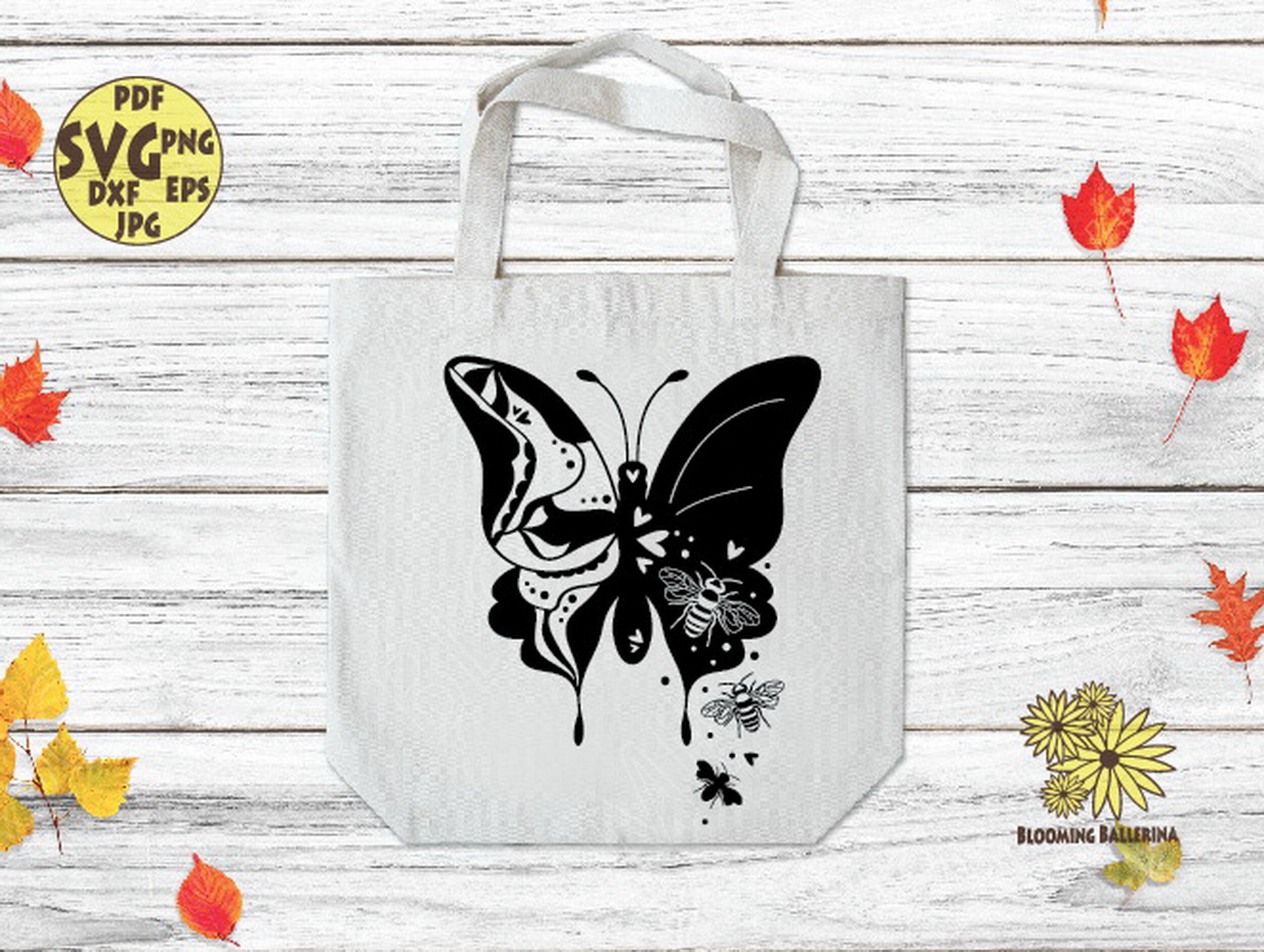 Butterfly With Bees Svg File Butterfly Svg Butterfly Png | Etsy