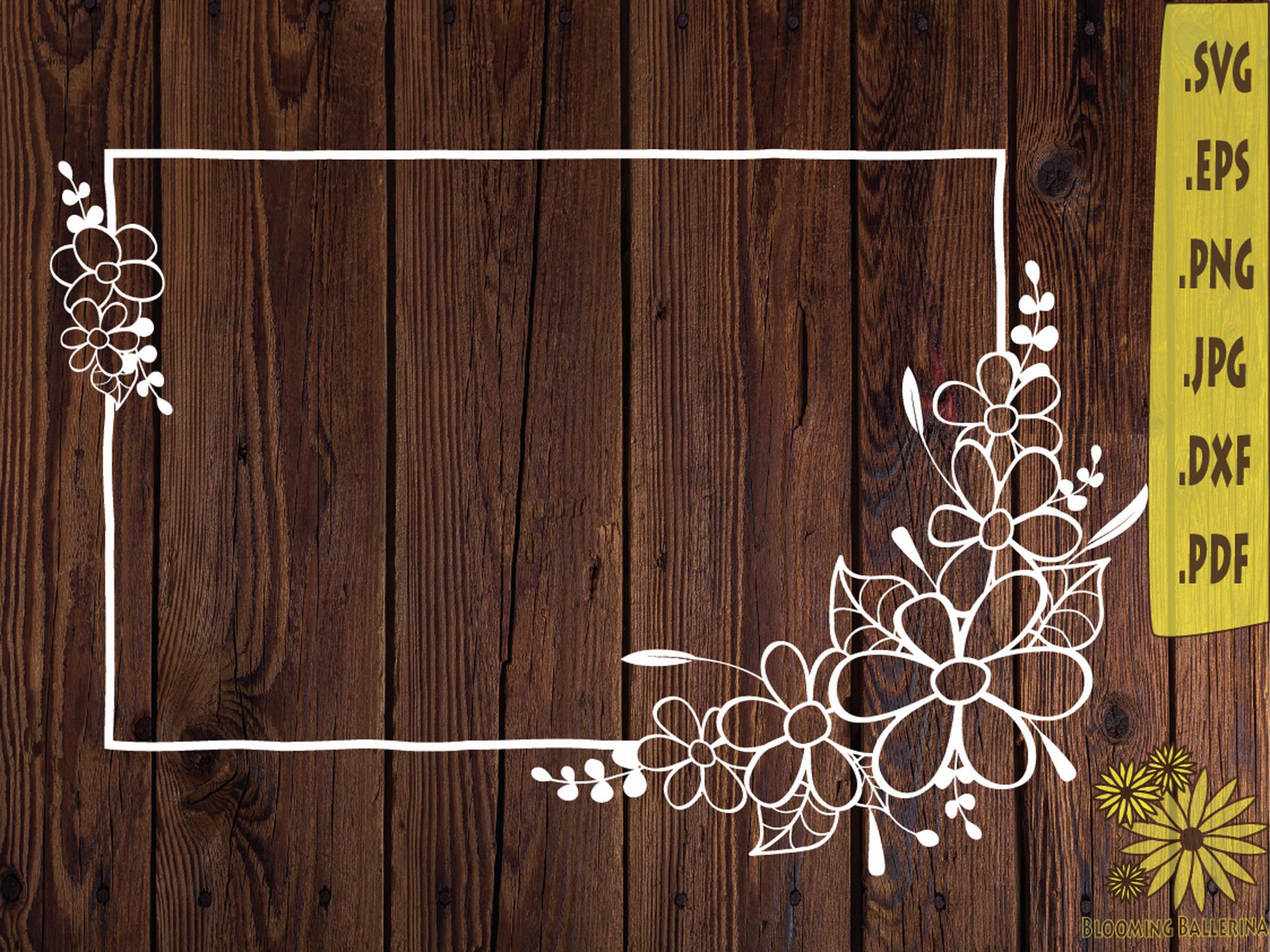 Flower Frame SVG, Wreath SVG File, Flower Wreath Svg, Flower Monogram ...